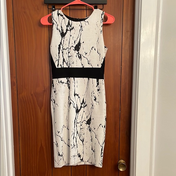 Aqua | Dresses | Black And White Marble Print Dress | Poshmark